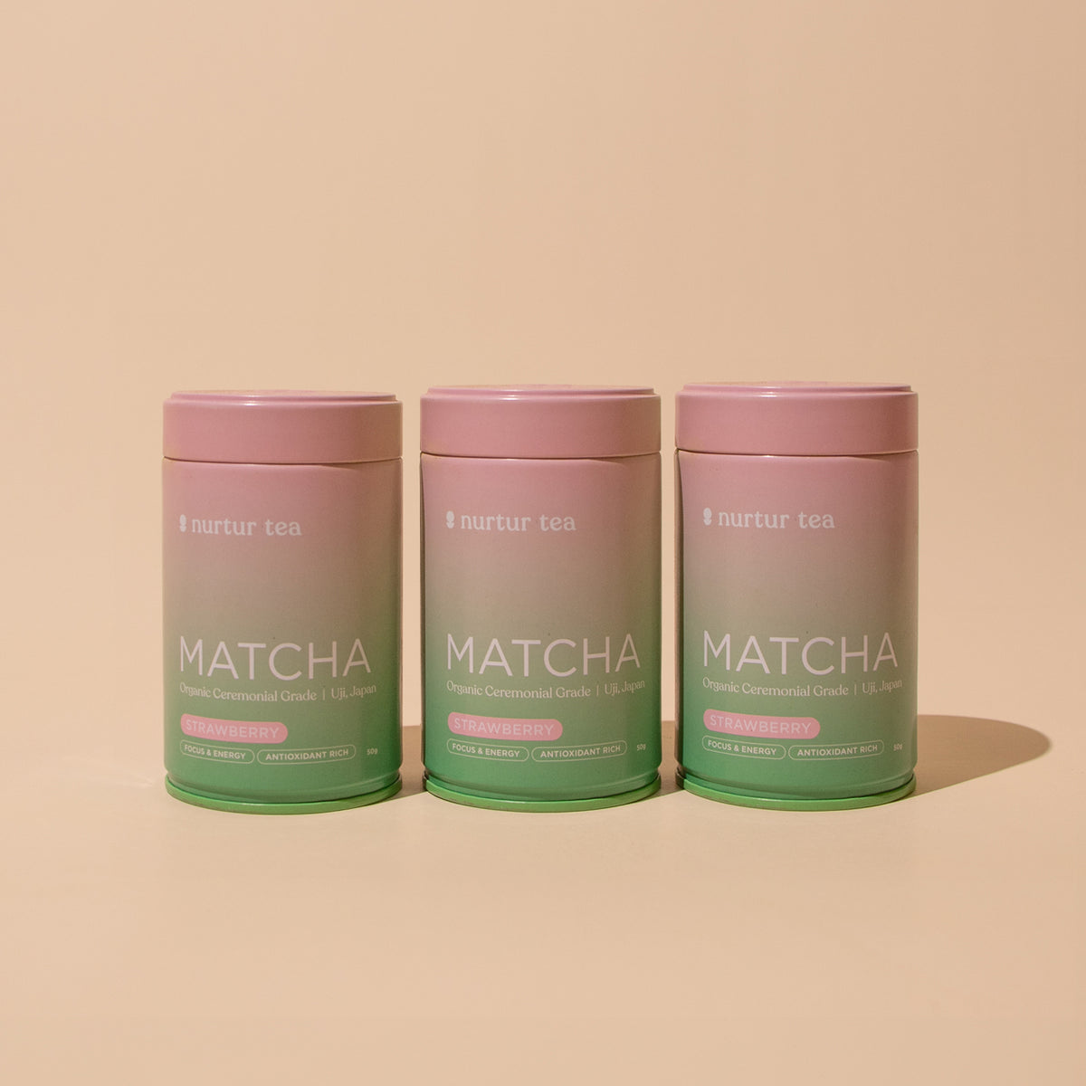 Strawberry Matcha - 3 Tin Bundle – Nurtur Tea